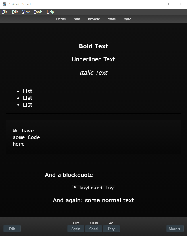 Basic CSS Template For Anki ChrisK91
